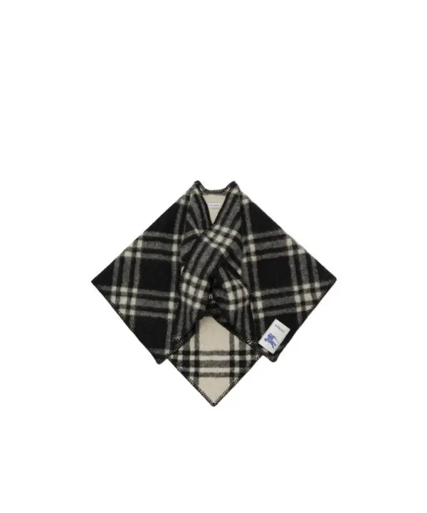 Burberry Checked Scarf Capelet - Black