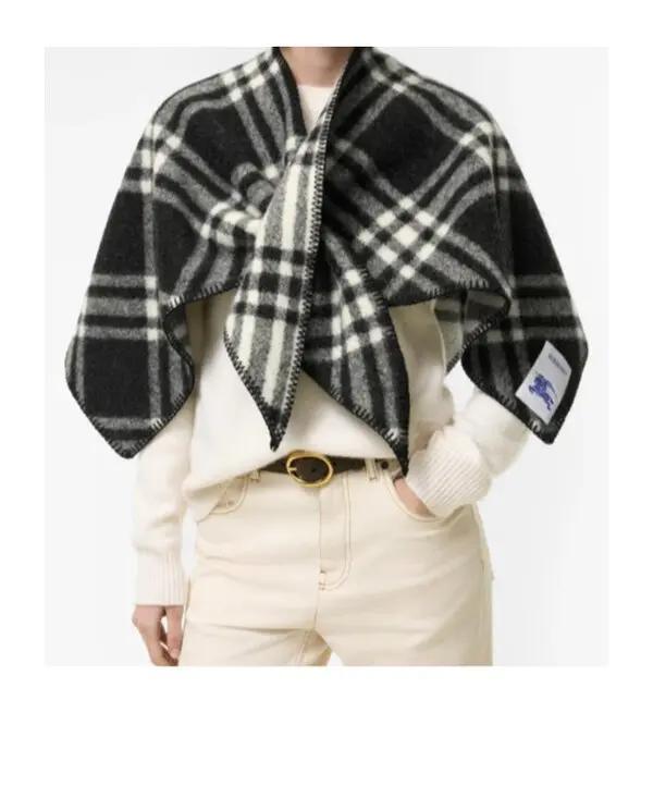 Burberry Checked Scarf Capelet
