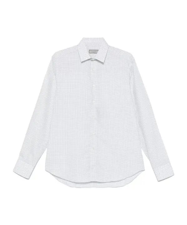 Canali Check Shirt - White