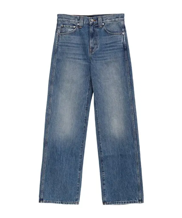 Khaite Logo Patch Straight Leg Jeans - Indigo