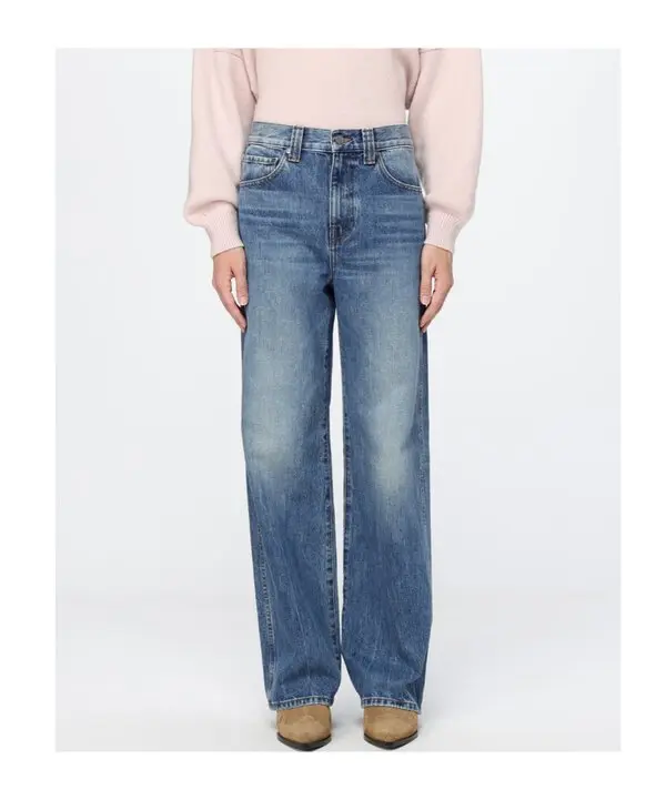 Khaite Logo Patch Straight Leg Jeans