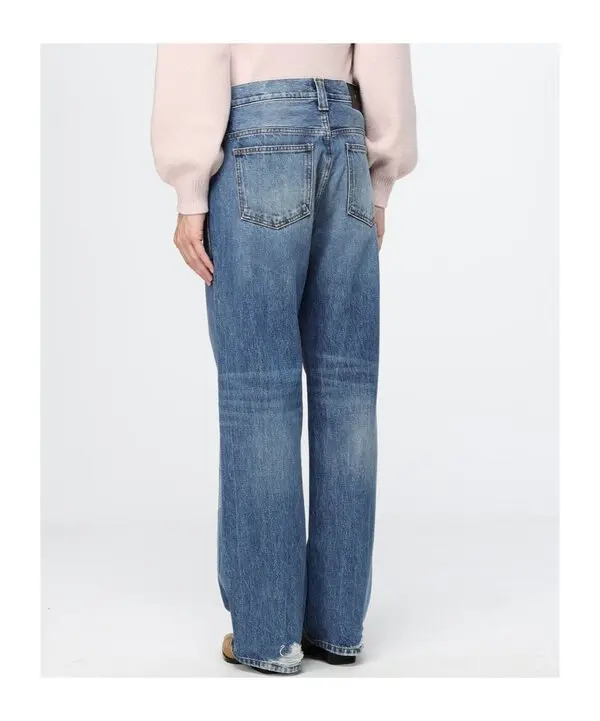 Khaite Logo Patch Straight Leg Jeans