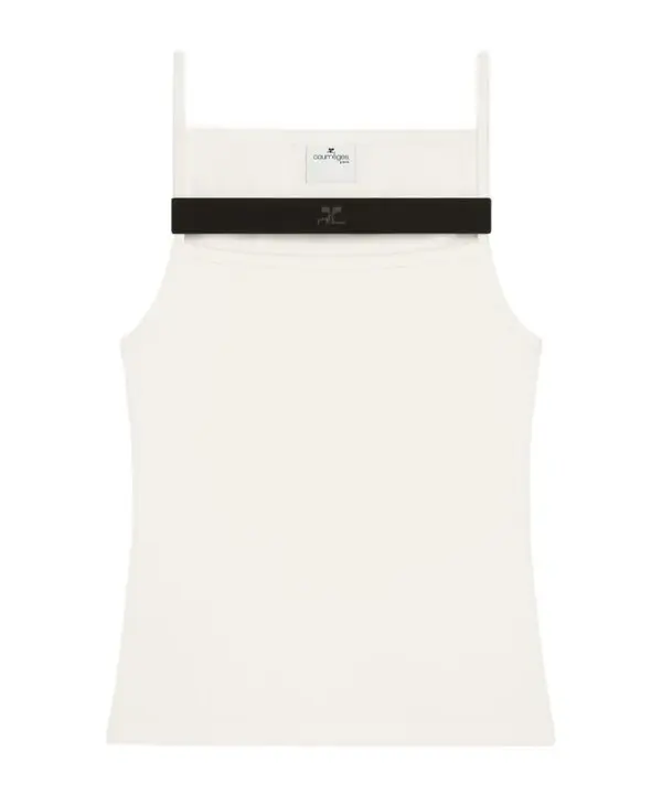 COURREGES 90's Rib-strap Top - White