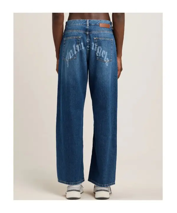 Palm Angels Logo Back Wide-leg Jeans