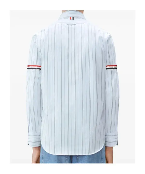 Thom Browne Madras Long-sleeved Striped Shirt