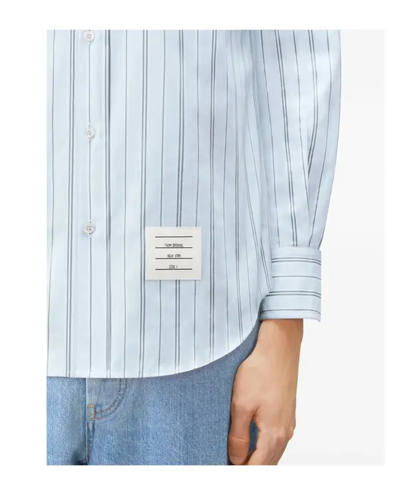 Thom Browne Madras Long-sleeved Striped Shirt