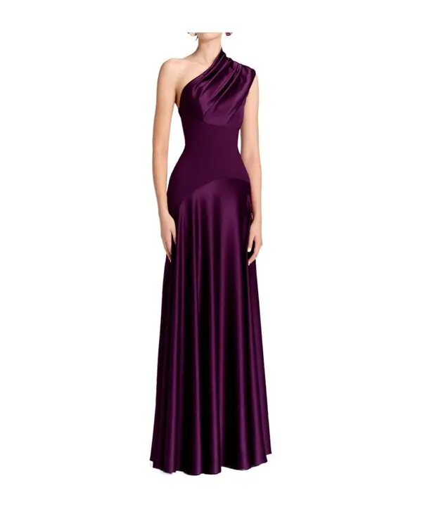Solace One-shoulder Draped Maxi Dress - Black