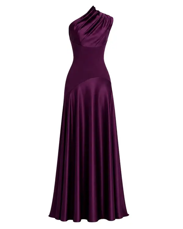 Solace One-shoulder Draped Maxi Dress