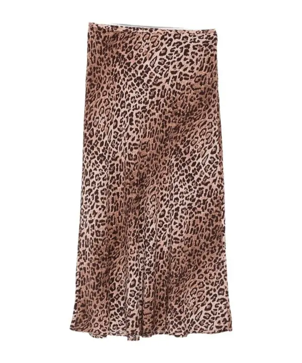 Rixo Leopard Print Midi Skirt