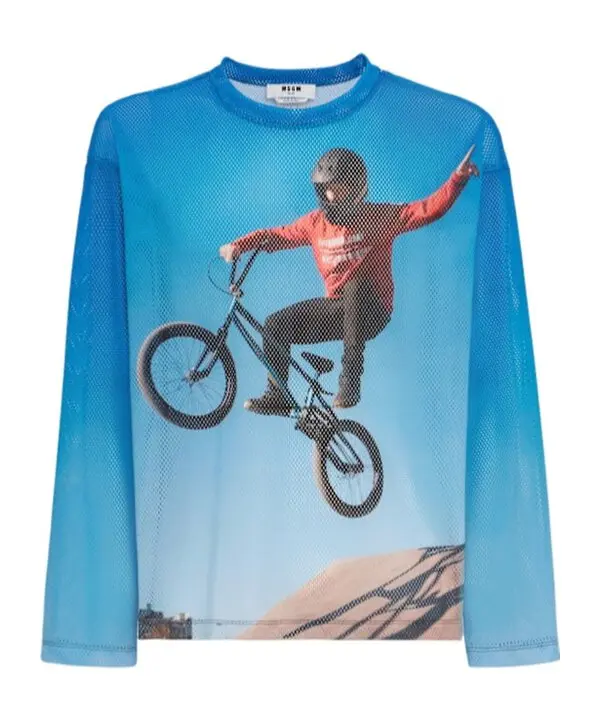 MSGM Multi-color Mesh Long Sleeve Tee