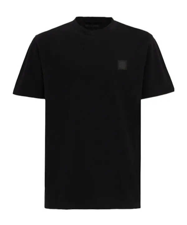Stone Island Cotton Crew Neck Short Sleeve Tee - Black
