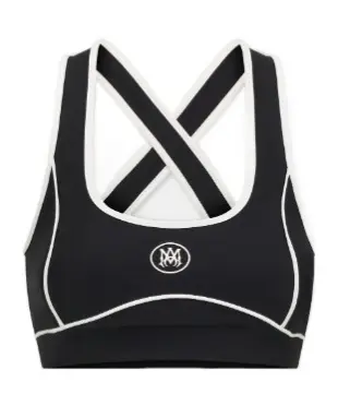Amiri Logo-print Crossover-strap Sports Bra - Black