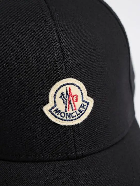 Moncler Cotton Gabardine Baseball Cap - Black