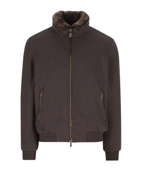 MOORER Fleece-lined Zip-up Jacket - No