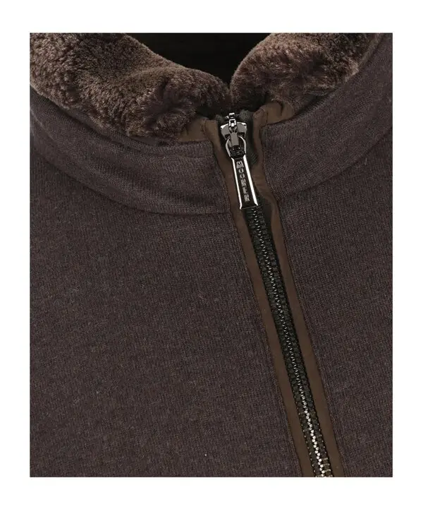 MOORER Fleece-lined Zip-up Jacket - No