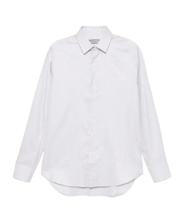 Canali Geometric-print Shirt - Neutrals