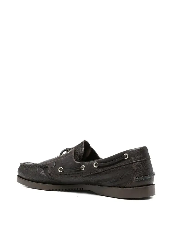 Paraboot Pebbled Leather Boat Shoes