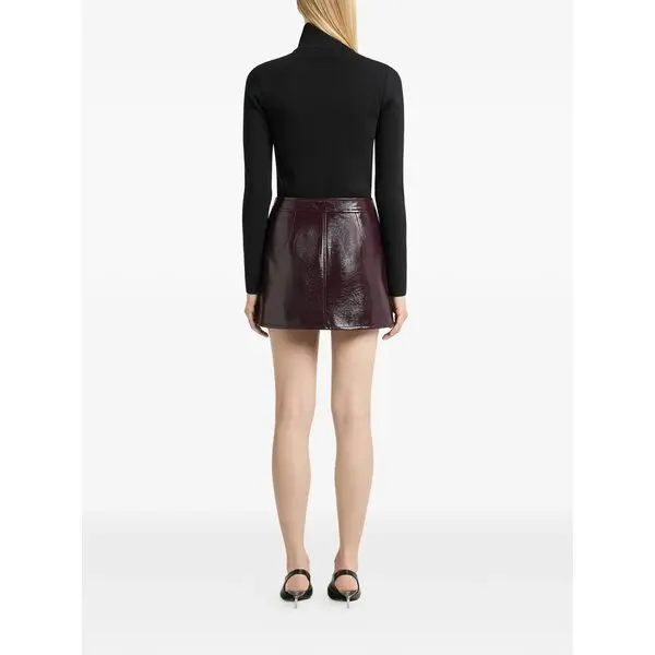 COURREGES Logo-patch Vinyl-effect Mini Skirt