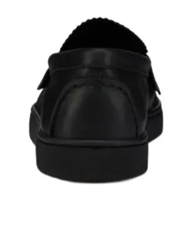 CHRISTIAN LOUBOUTIN Round Toe Slip-on Loafers With Hand-stitched Details - Black