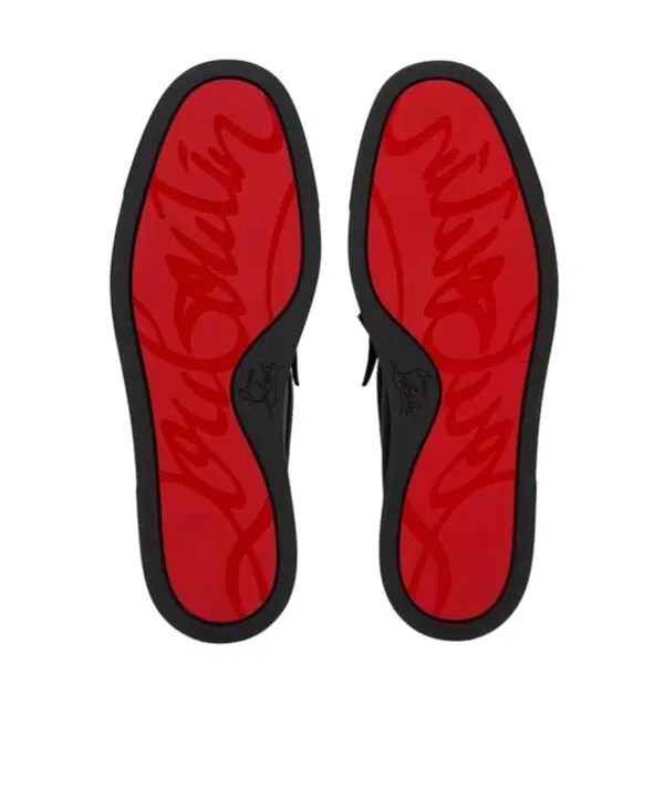 CHRISTIAN LOUBOUTIN Round Toe Slip-on Loafers With Hand-stitched Details - Black