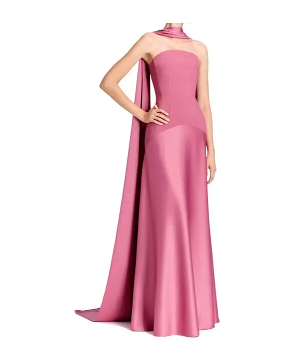 Solace Strapless Dress - Deep Rose