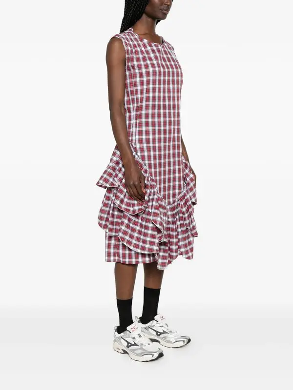 N.21 Plaid Midi Dress With Pleated Details