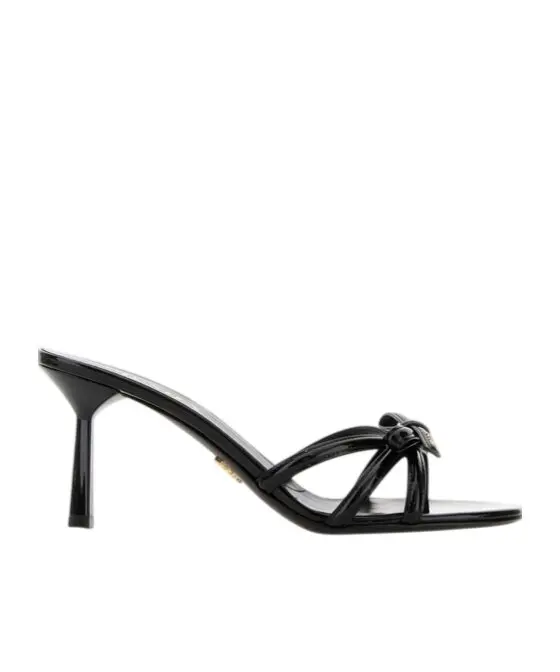 Prada Open Toe Slingback High Heel Sandals - Black