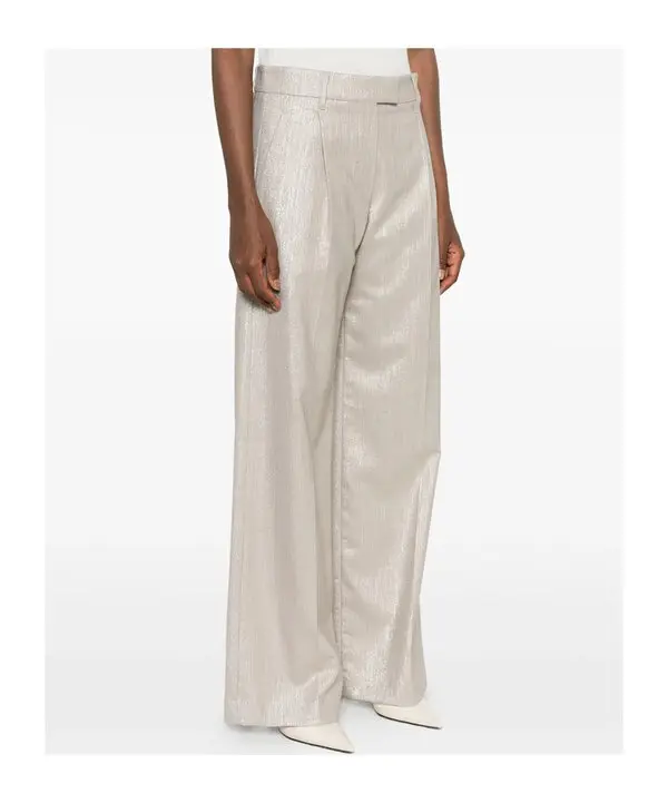 Brunello Cucinelli Shimmer Effect Pleated Trousers