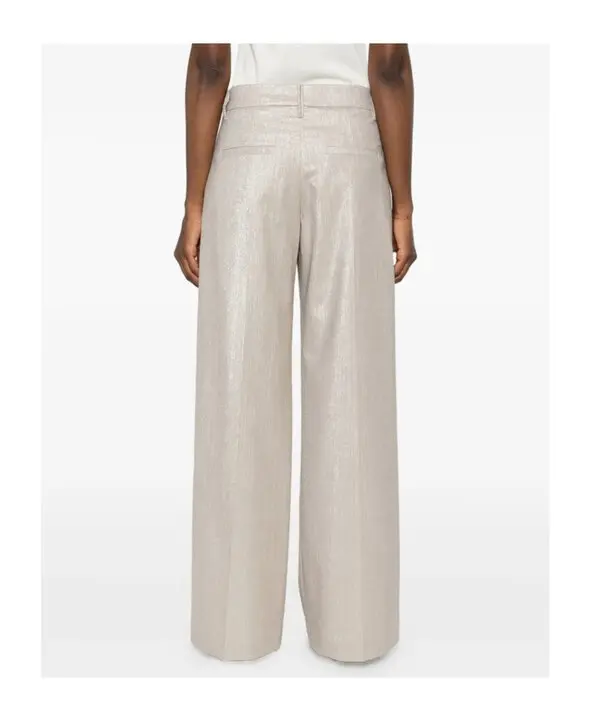 Brunello Cucinelli Shimmer Effect Pleated Trousers