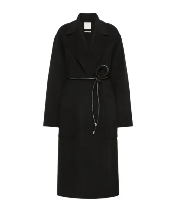 Sportmax Zannata Belted Notch-lapel Coat - Black