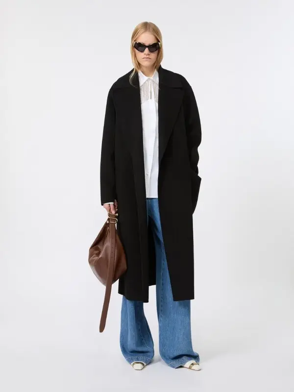 Sportmax Zannata Belted Notch-lapel Coat - Black