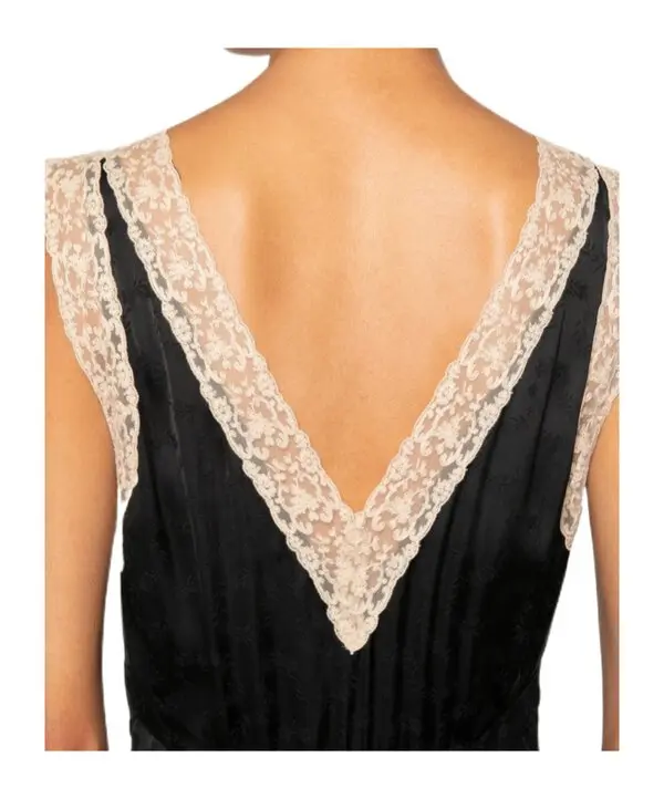 Rixo Sleeveless V-neck Lace Trim Maxi Dress