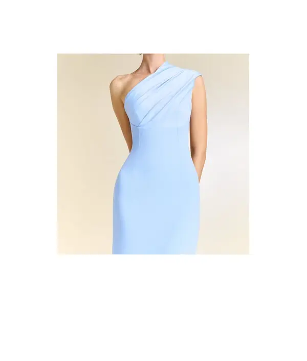 Solace One-shoulder Draped Gown With Back Slit