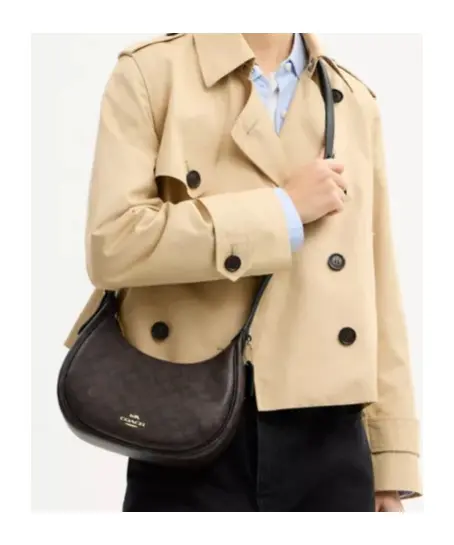 COACH Emily Shoulder Bag In Signature Canvas - Black