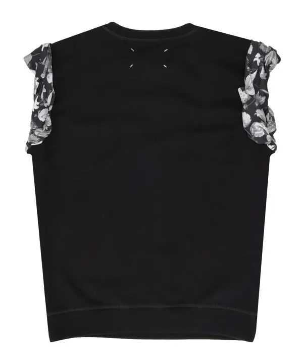 MAISON MARGIELA Floral-print Ruffled Sweatshirt