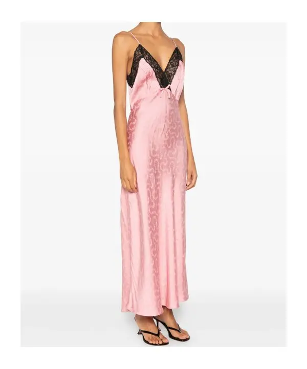 Rixo Sleeveless V-neck Maxi Dress With Lace Detail And Open Back