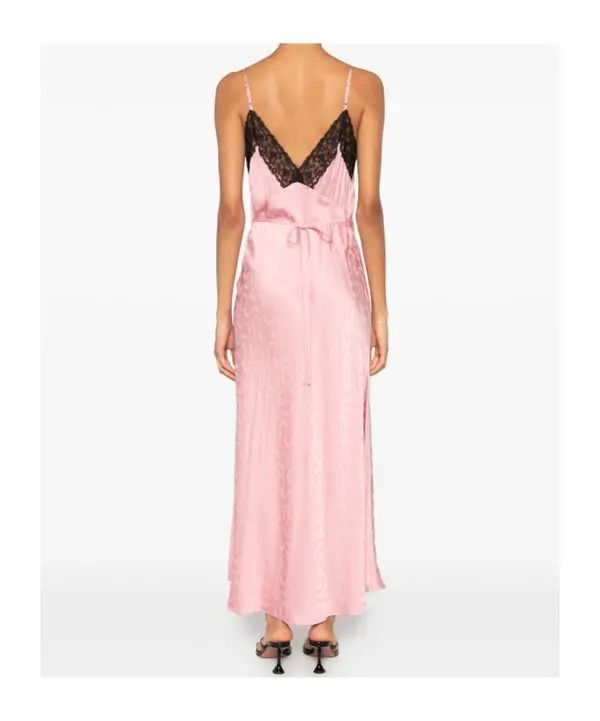 Rixo Sleeveless V-neck Maxi Dress With Lace Detail And Open Back