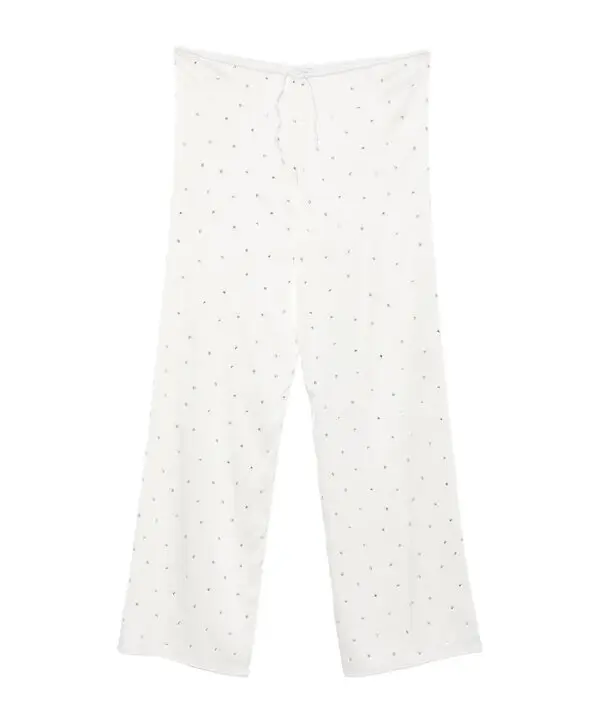 Oseree Crystal-embellished Drawstring Trousers - White