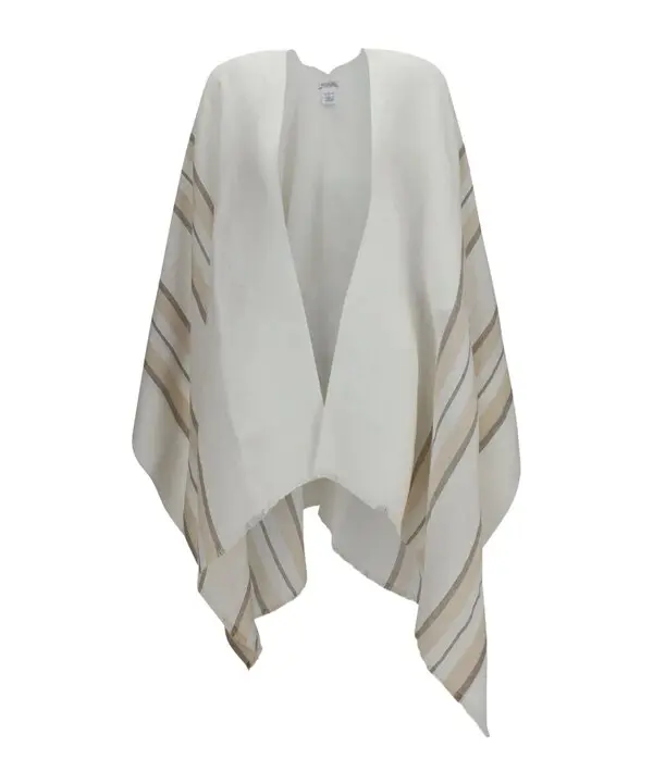 Brunello Cucinelli Sequin-embellished Striped Poncho - Gray