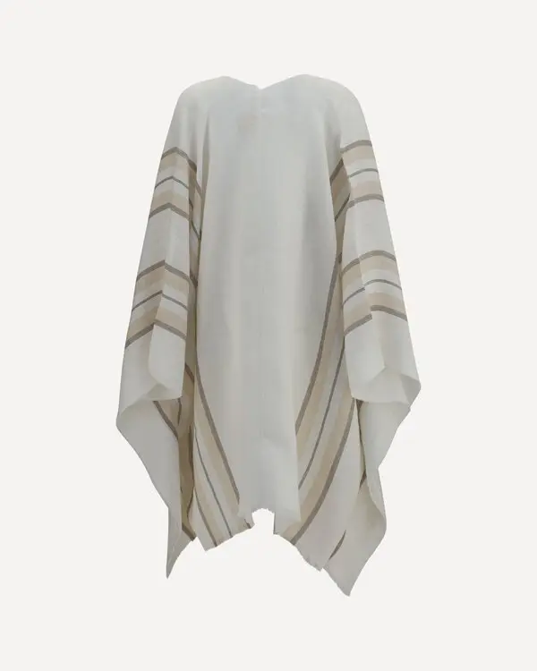 Brunello Cucinelli Sequin-embellished Striped Poncho