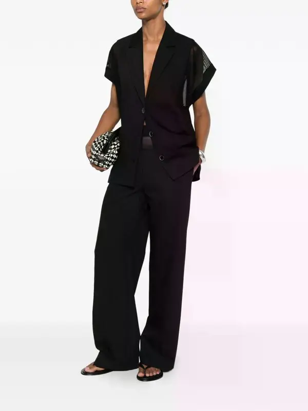 Imperial Mesh-panel Wide-leg Trousers