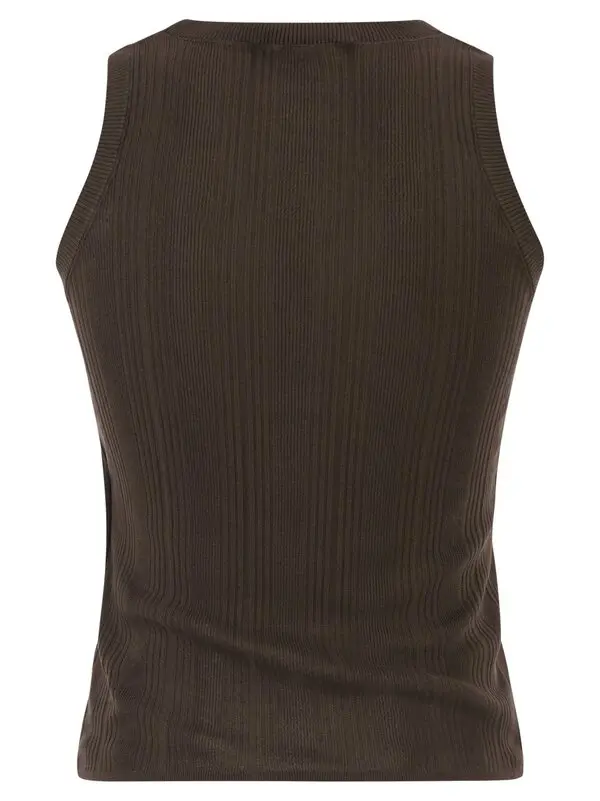 Max Mara Sleeveless Ribbed Top - Black