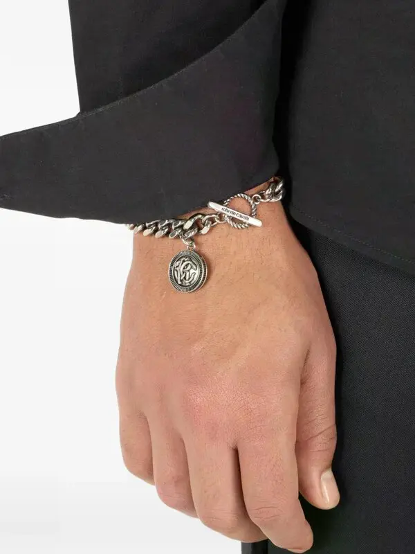 Roberto Cavalli Mirror Snake Monogram Bracelet - Silver