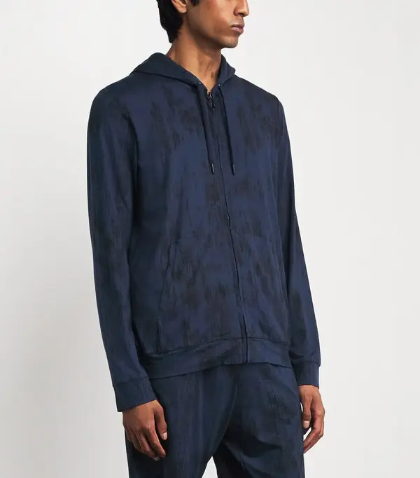Derek Rose Micro Modal Zip-up Hoodie - Navy