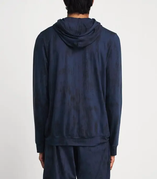 Derek Rose Micro Modal Zip-up Hoodie - Navy