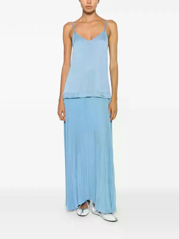 Karl Lagerfeld Pleated Spaghetti Strap Dress