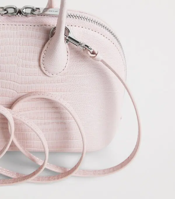 SELF-PORTRAIT Mini Leather Top-handle Bag With Floral Charm - Pink