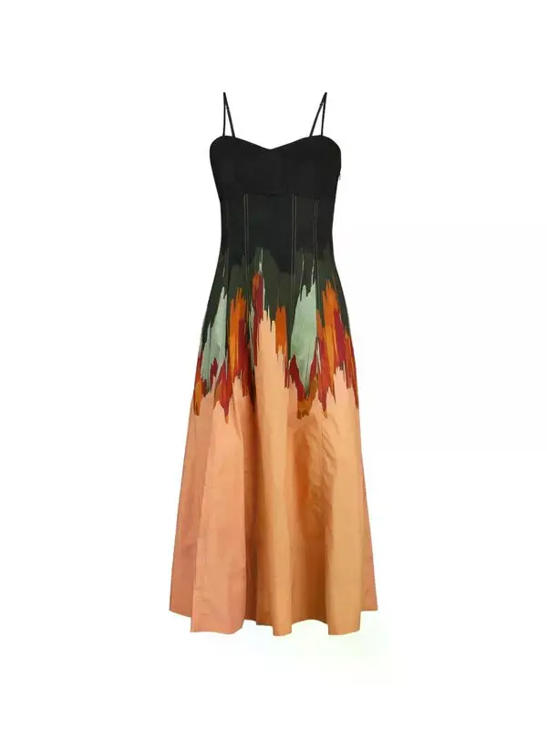 Ulla Johnson Floral Print Midi Dress - Orange