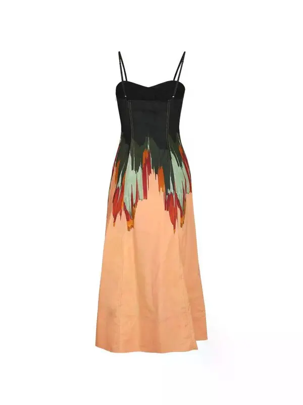 Ulla Johnson Floral Print Midi Dress - Orange