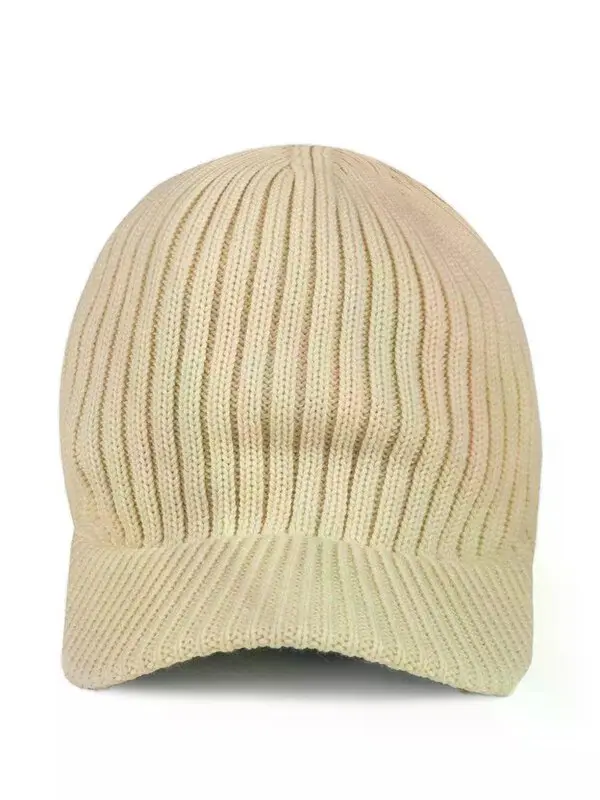 Y3 Ribbed Knit Beanie Hat - Neutrals